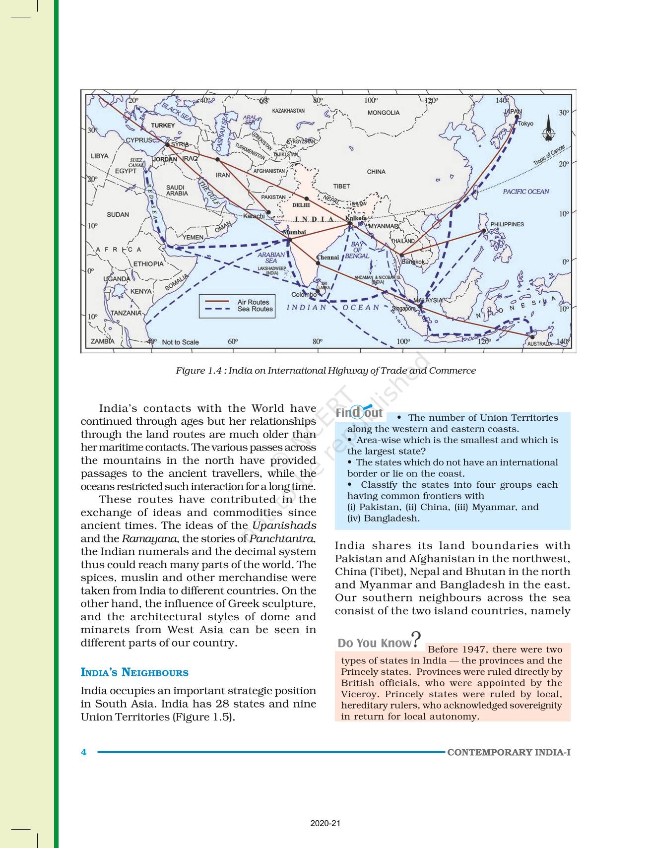 India Size And Location - NCERT Book of Class 9 Geography Contemporary ...